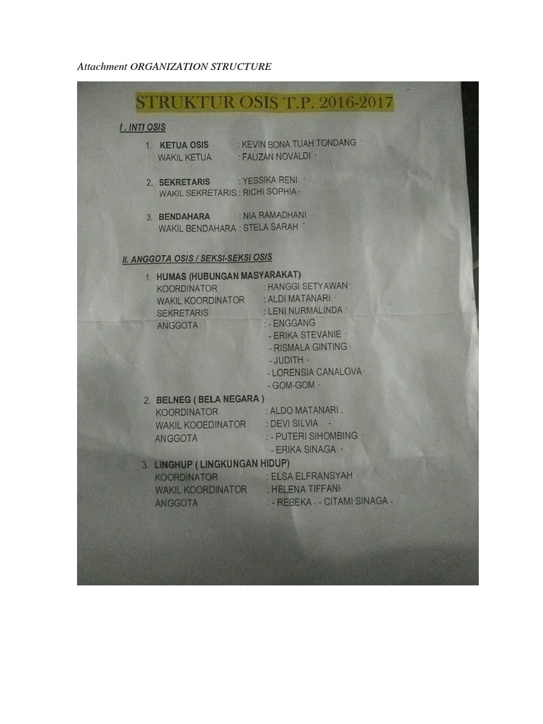 Attachment Organization Structure | PDF