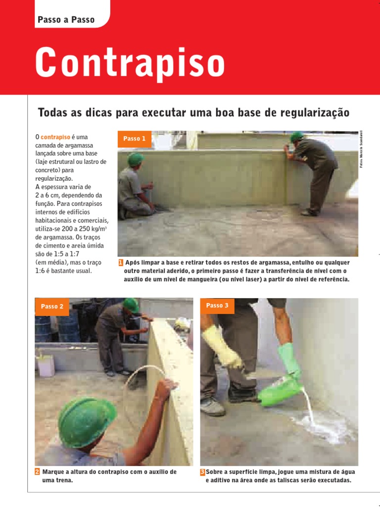 Editora Pini. Equipe de Obra/ Contrapiso | PDF | Argamassa (alvenaria ...