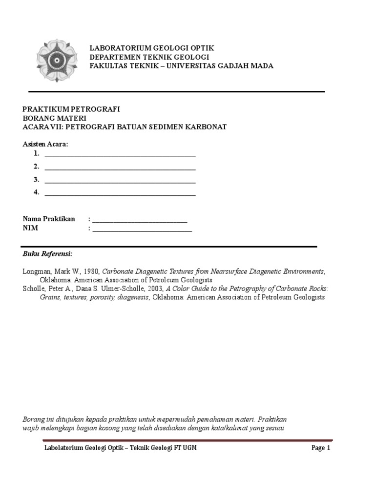 Modul Petrografi Batuan Karbonat | PDF