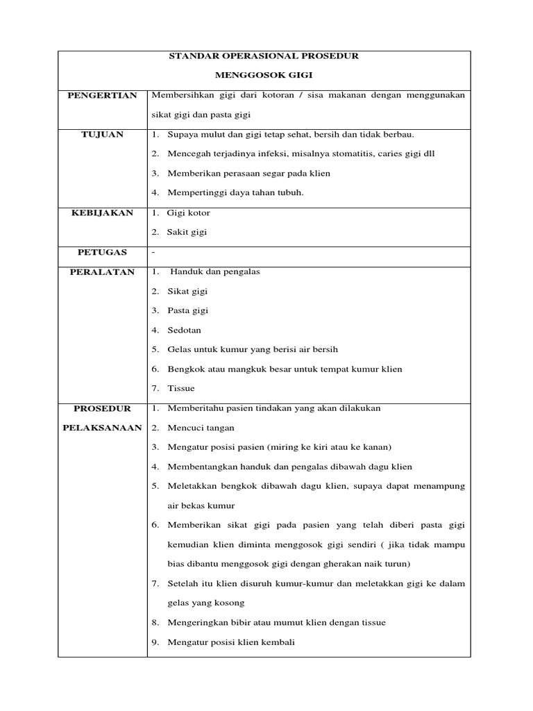 Sop Gosok Gigi | PDF