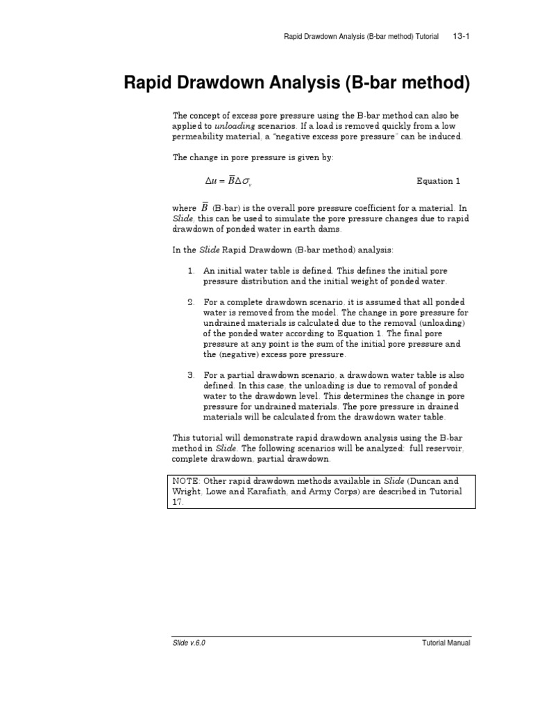 Tutorial 13 Rapid Drawdown | PDF | Continuum Mechanics | Applied And ...