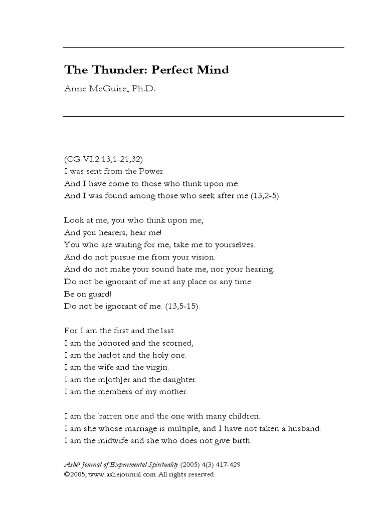 the-thunder-perfect-mind.pdf | Gnosticism | Divinity