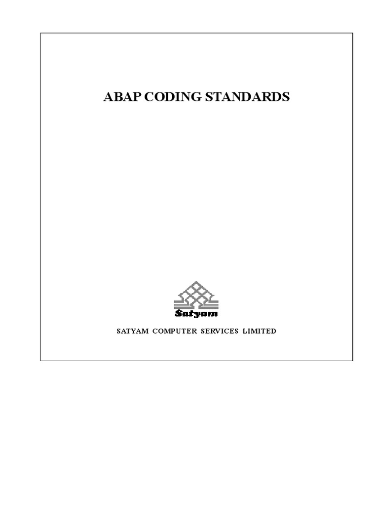 Abap Coding Standards: Satyam Computer Services Limited | PDF | Computer Program | Programming