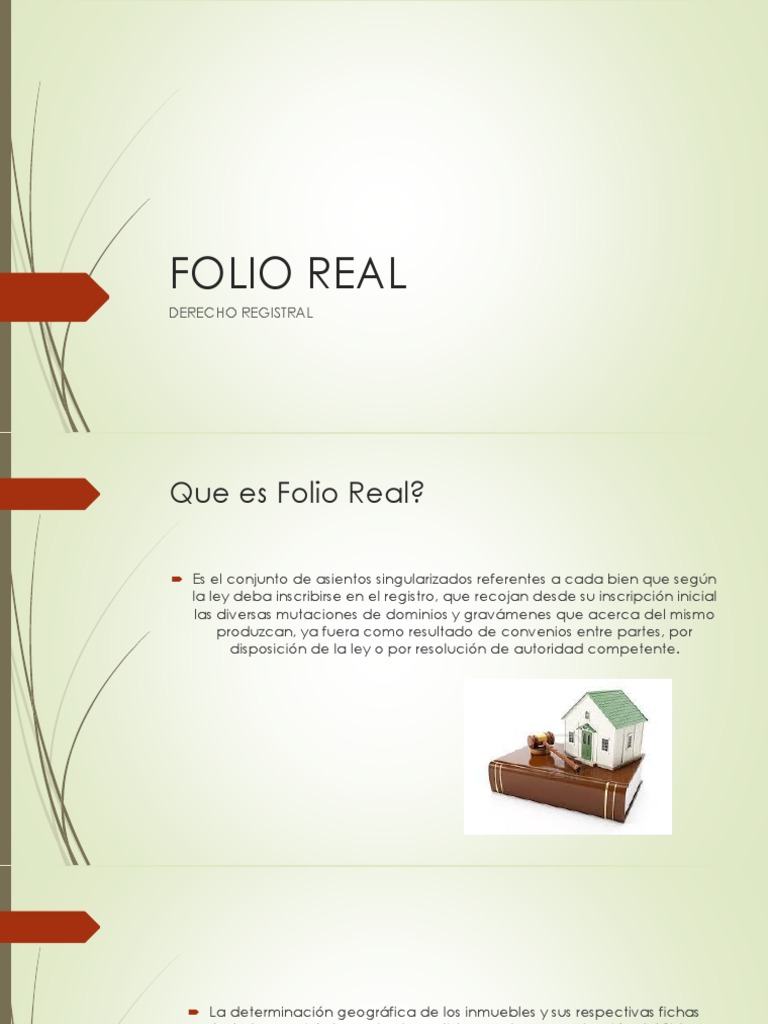 Folio Real: Derecho Registral | PDF