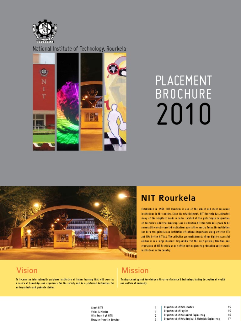 Placement Brochure: National Institute of Technology, Rourkela | PDF ...
