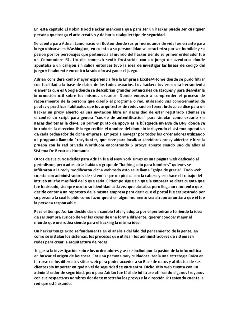 El Robín Hood Hacker | PDF | Servidor proxy | Red mundial