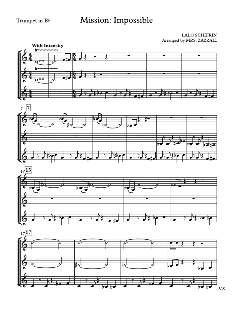 Mission Impossible - Trumpet Trio in BB | PDF