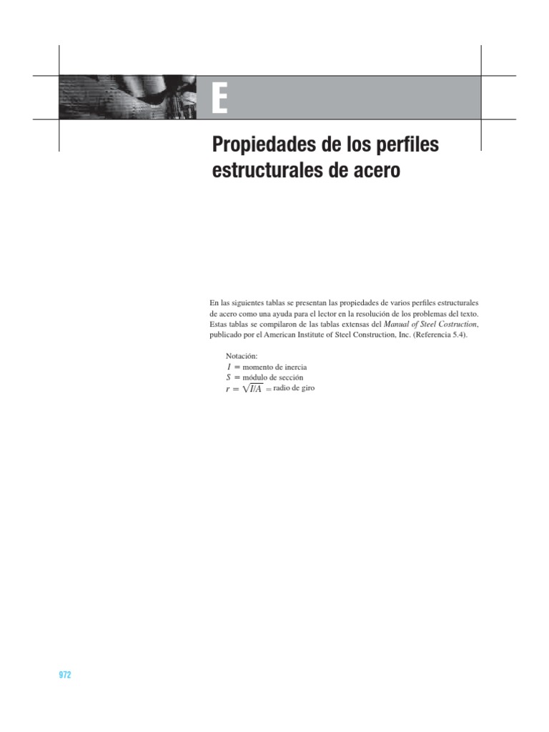 Tabla Prop. Perfiles Acero | PDF | Naturaleza