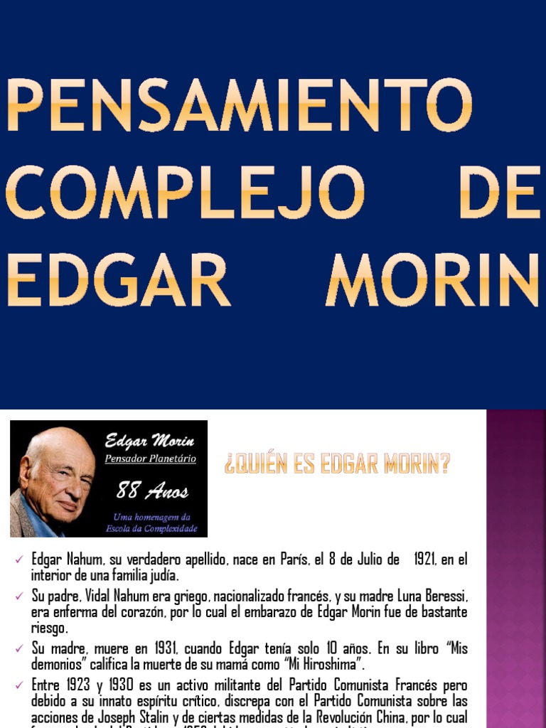 Pensamiento Complejo Edgar Morin | PDF | Paradigma | Complejidad