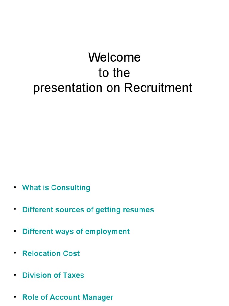 Consulting Services Recruitment Overview | PDF | Business