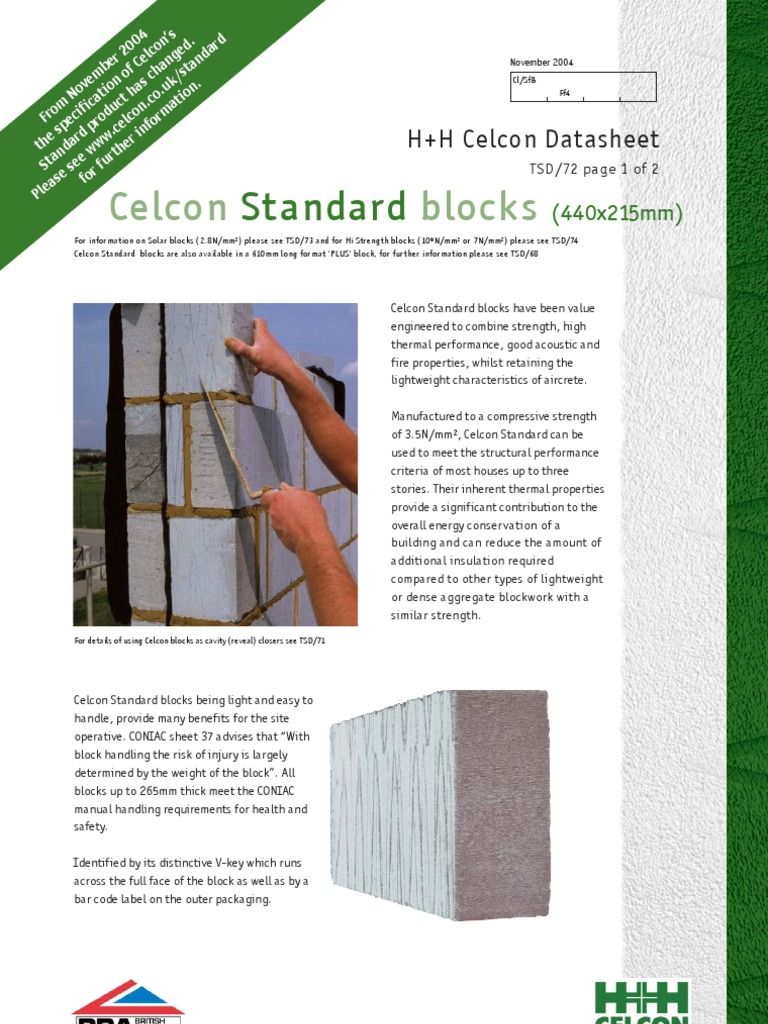 Celcon Datasheet | PDF | Building Engineering | Materials