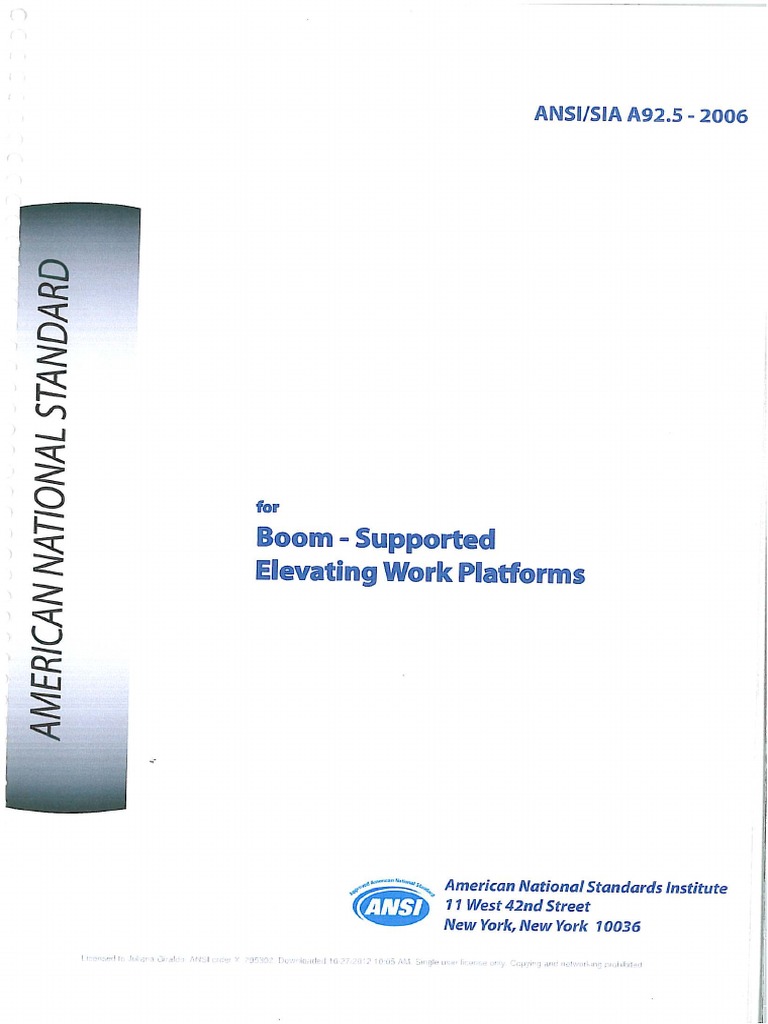 Ansi-Sia A92.5-2006 PDF | PDF