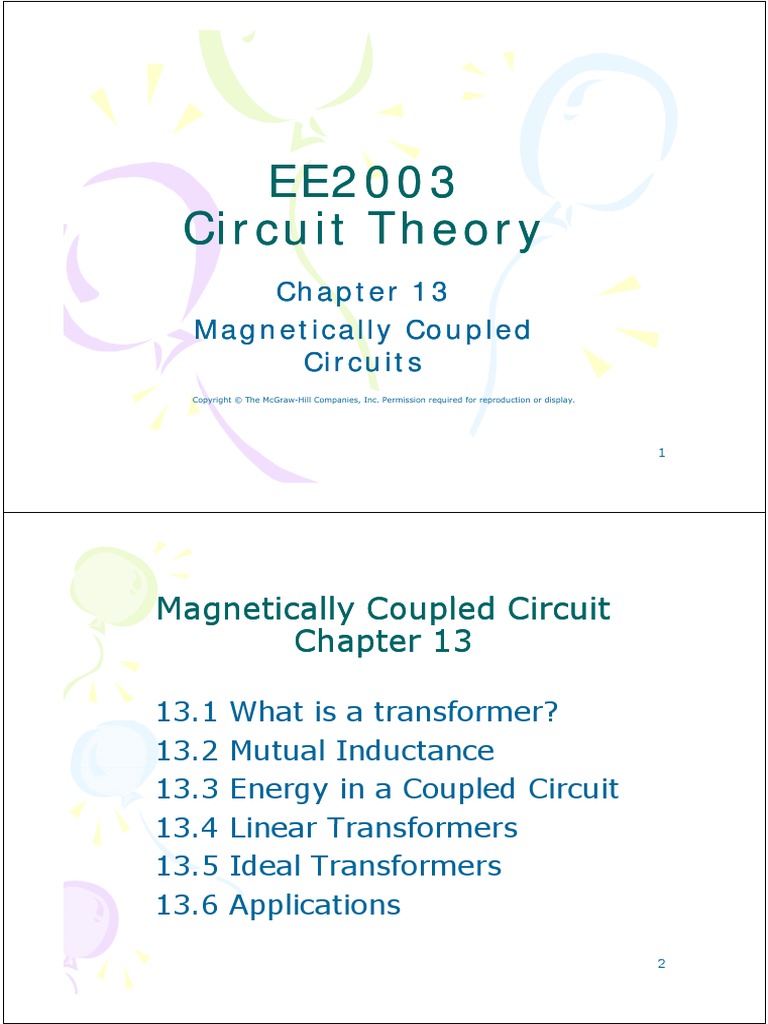 EE2003 EE2003 Circuit Theory Circuit Theory | PDF | Inductor | Inductance