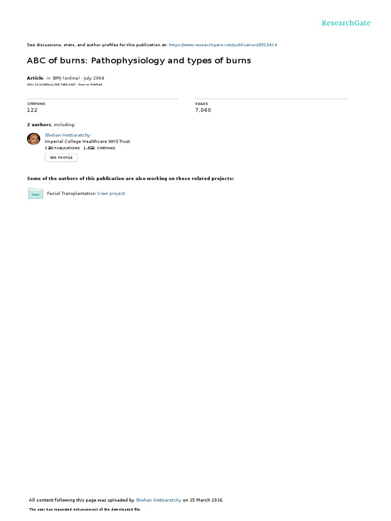 ABC of Burns Pathophysiology and Types of Burns | PDF | Burn | High Voltage