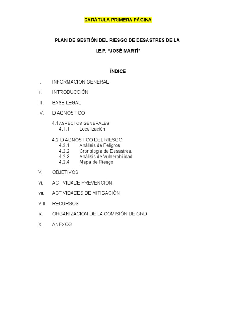 3-Modelo Del Plan de GRD | PDF | Vulnerabilidad | Riesgo