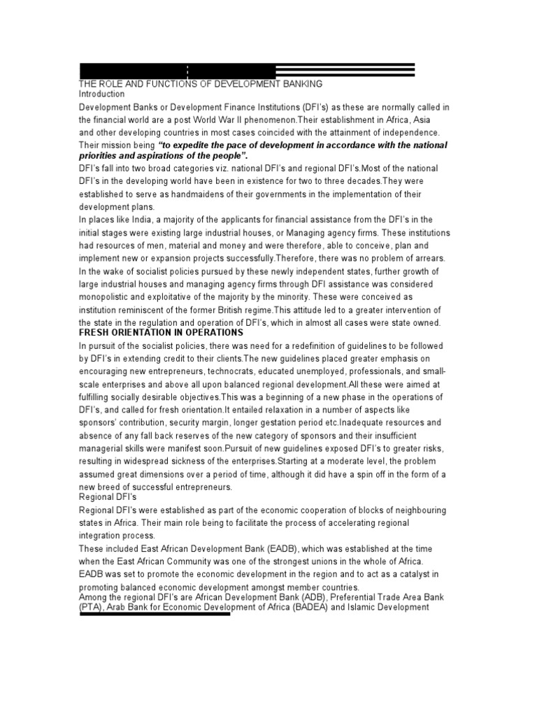The Role and Functions of Development Banking | PDF | Banks | Economies
