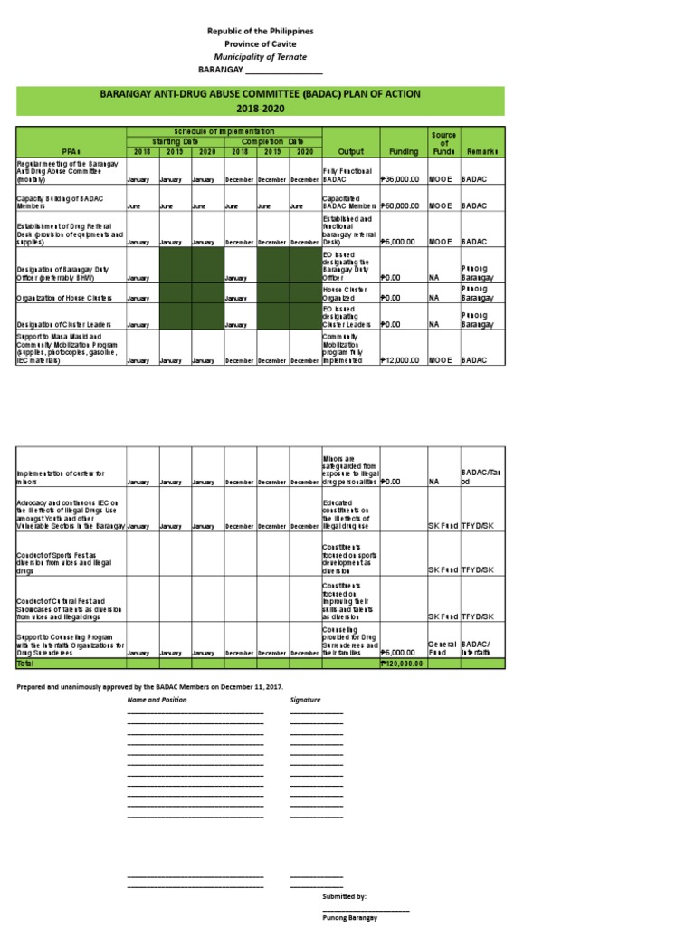 Badac Sample Format 2018 | Public Sphere | Government