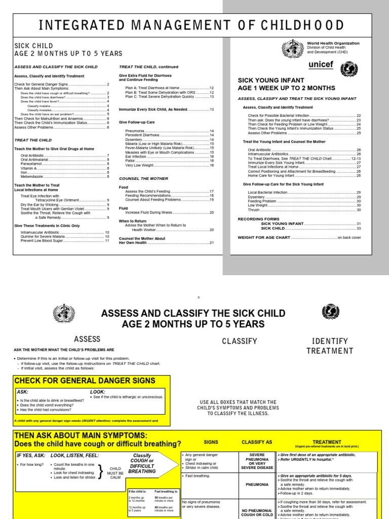 IMCI Chart Booklet | PDF