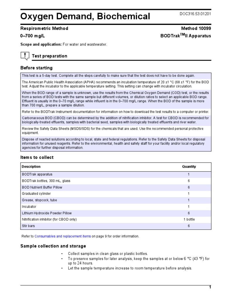 BOD Respirometric Method | PDF | Sewage Treatment | Physical Sciences