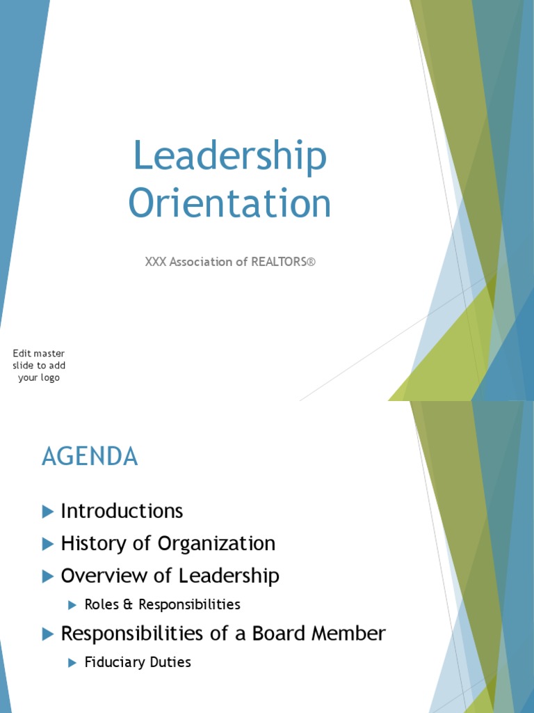 May 2018 Board Orientation Toolkit PPT Final Template | Conflict Of ...