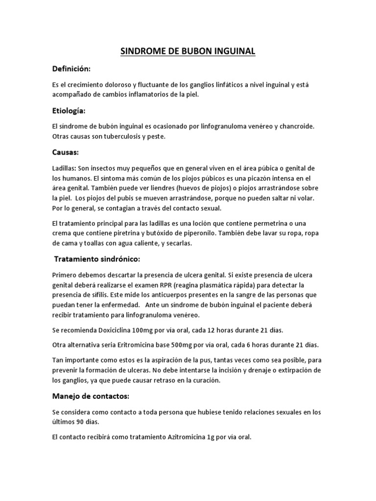 Sindrome de Bubon Inguinal | PDF