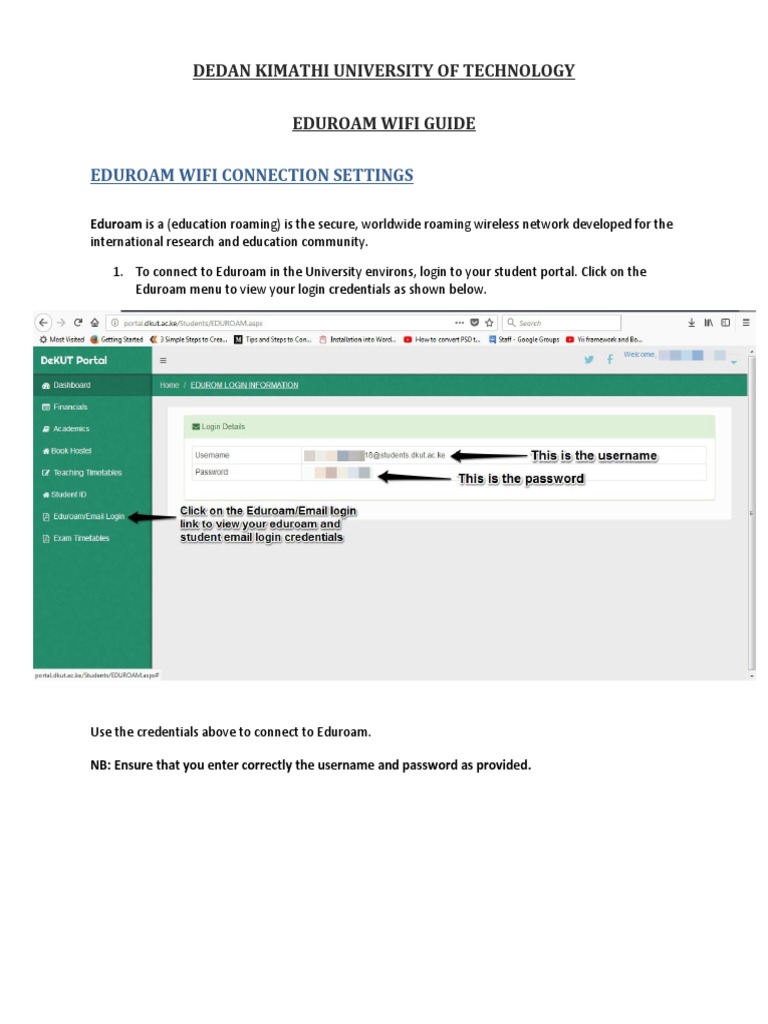 Eduroam Wifi Connection Settings | PDF | Wi Fi | Computer Network
