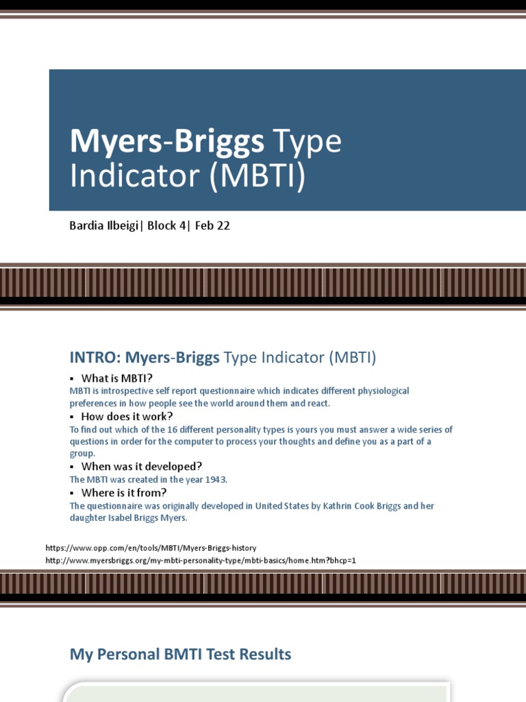Myers-Briggs Type Indicator Mbti | PDF | Psychological Concepts ...