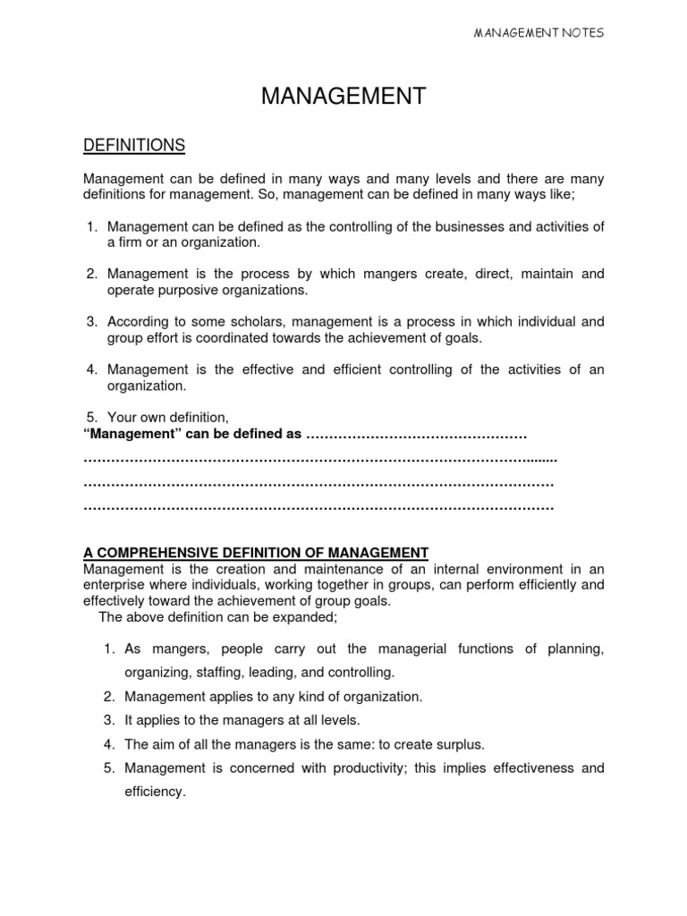 Management | PDF | Goal | System