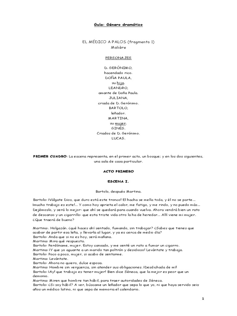 Género dramático: La comedia | PDF | Comedia | Molière