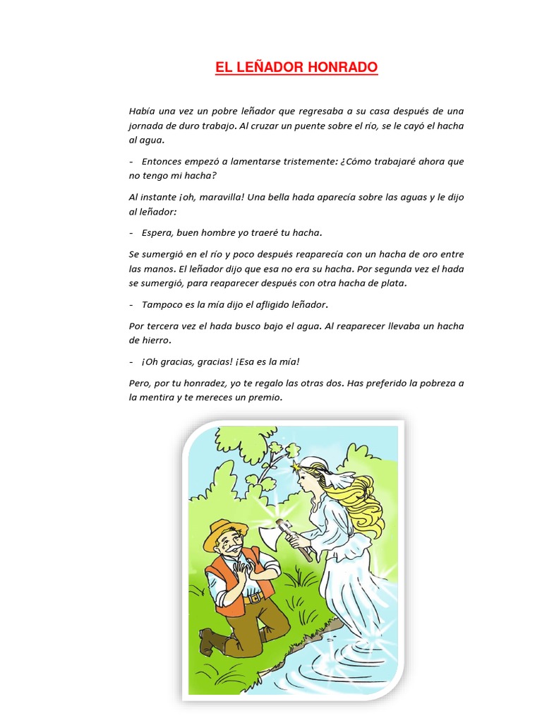 El leñador honrado y su recompensa | PDF
