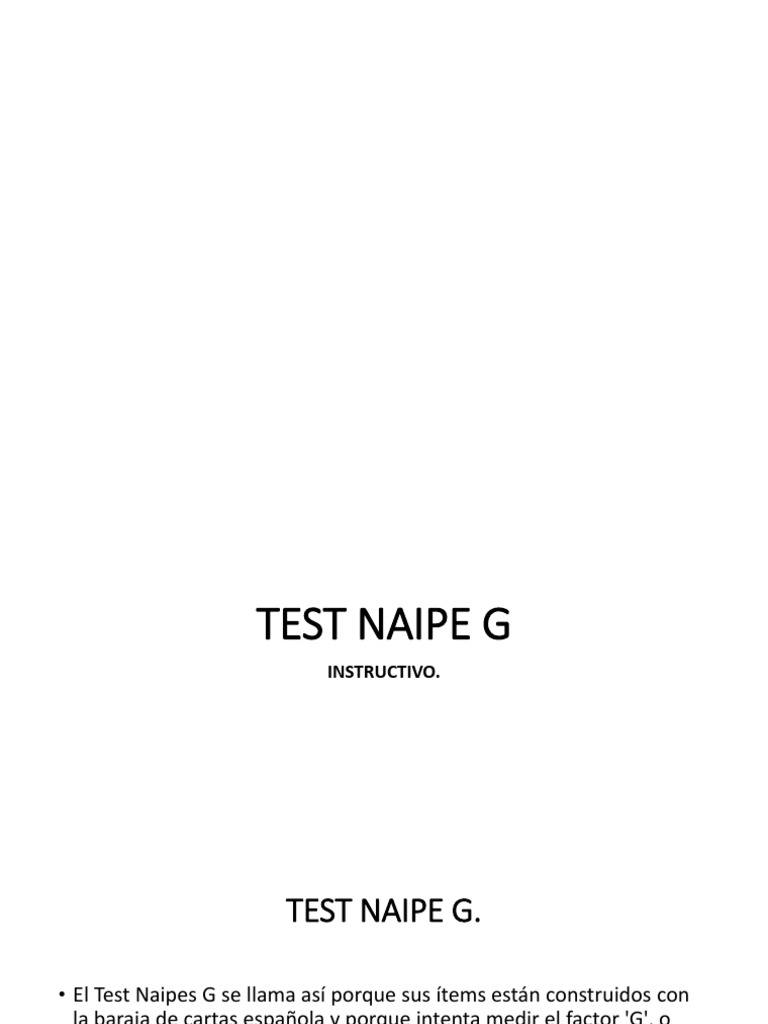 Test Naipe G | PDF | Inteligencia | Cognición
