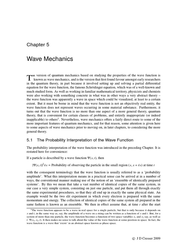 Waves Mechanics | PDF | Wave Function | Schrödinger Equation