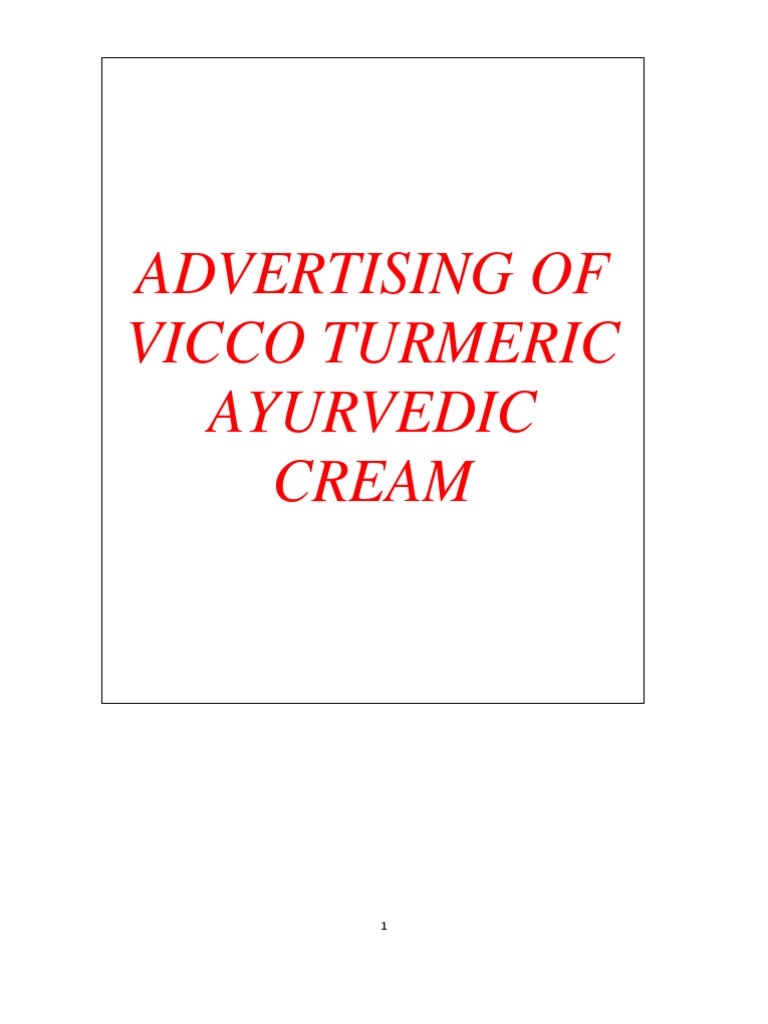 Vicco Turmeric Cream Advertising Analysis | PDF | Swot Analysis | Pricing