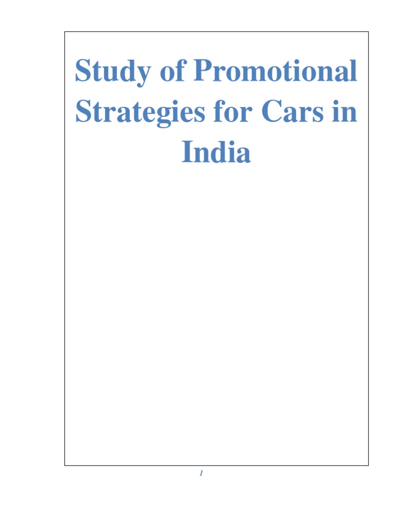 Car Strategies in India | PDF | Promotion (Marketing) | Direct Marketing