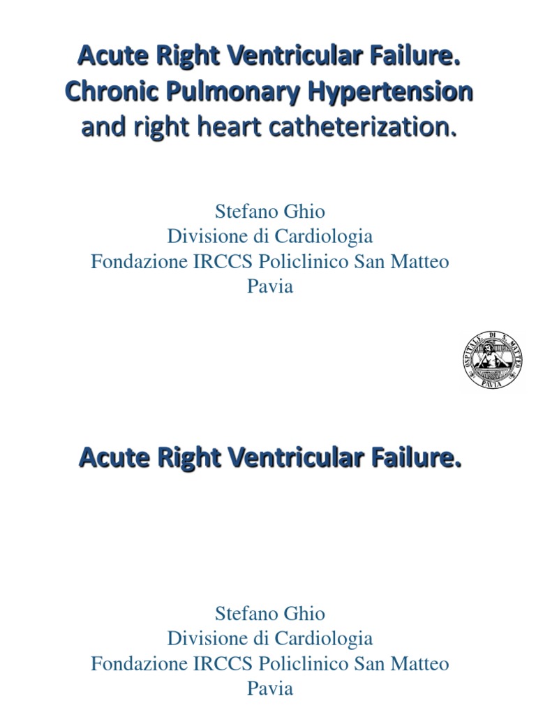 26 - Acute Right Ventricular Failure - Chronic Pulmonary Hypertension ...