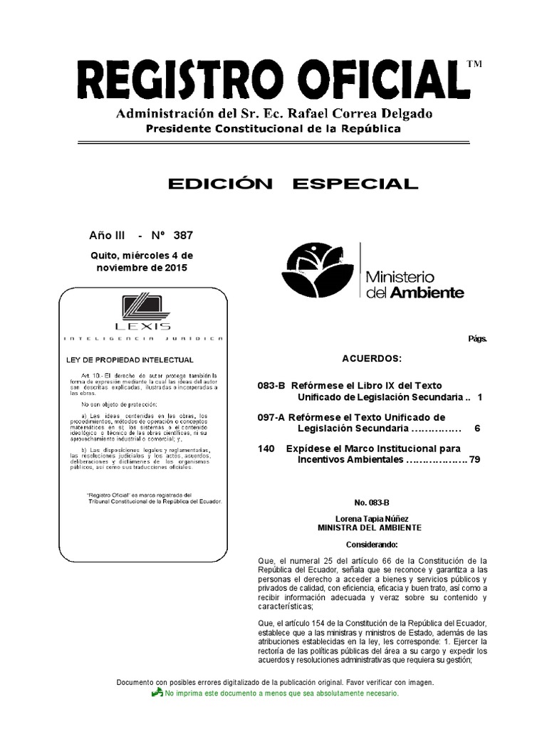 Acuerdo Ministerial 97A PDF | PDF
