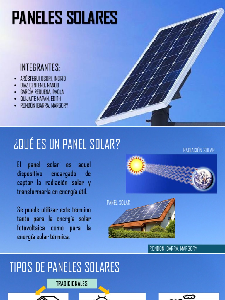 Tipos y Funcionamiento de Paneles Solares | PDF | Energía solar | Panel ...