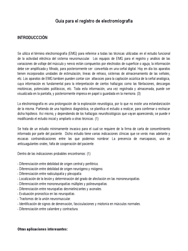 Guía de Electromiografía Clínica | PDF | Electromiografia | Contracción ...