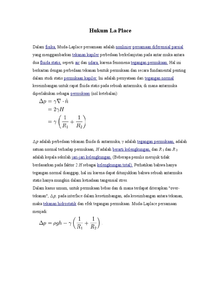Hukum Laplace dalam Fisika dan Medis | PDF | Metode & Bahan Ajar ...