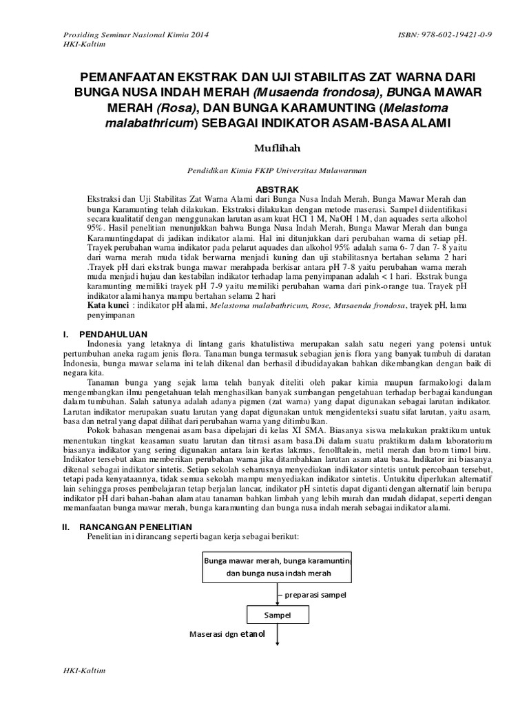 Indikator Alami dari Bunga Nusa Indah | PDF