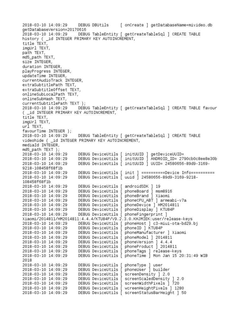 Video Database Initialization Logs | PDF | Computing | Computer Data