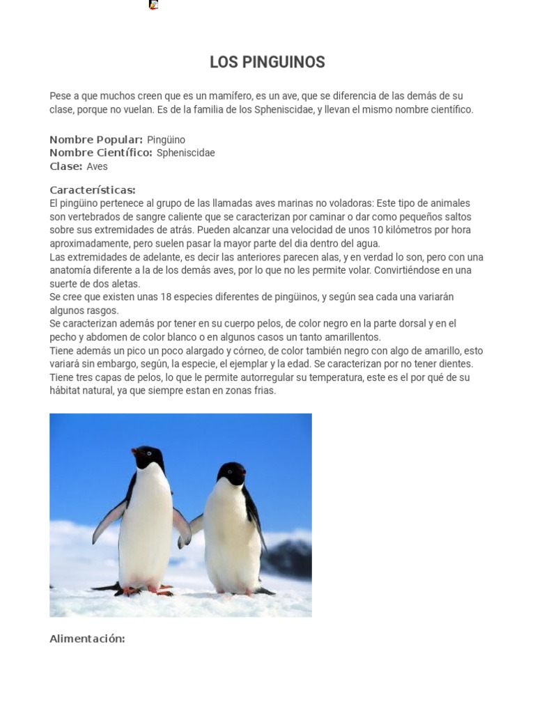 LOS PINGUINOS - Odt | PDF | Ciencia y matemáticas