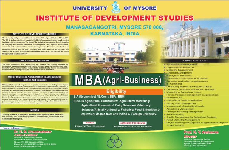 MBA Agribusiness | PDF | Master Of Business Administration | Agribusiness
