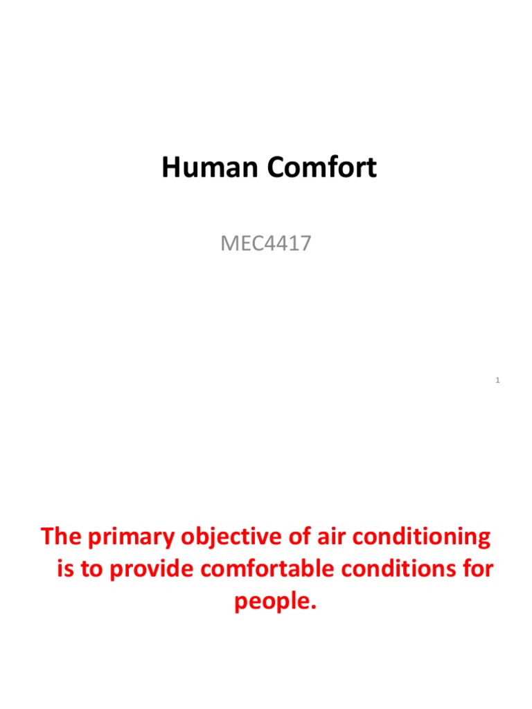 Lecture 03 Human Comfort | PDF | Non Equilibrium Thermodynamics | Heat ...