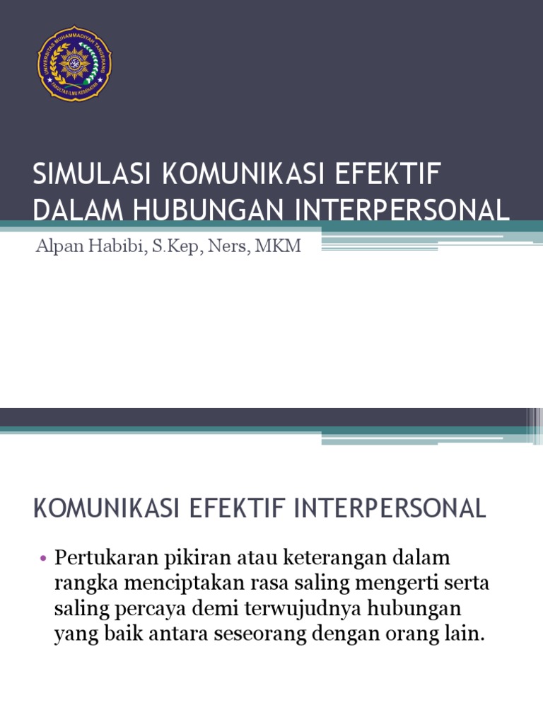 Simulasi Komunikasi Efektif Dalam Hubungan Interpersonal | PDF | Karier & Perkembangan