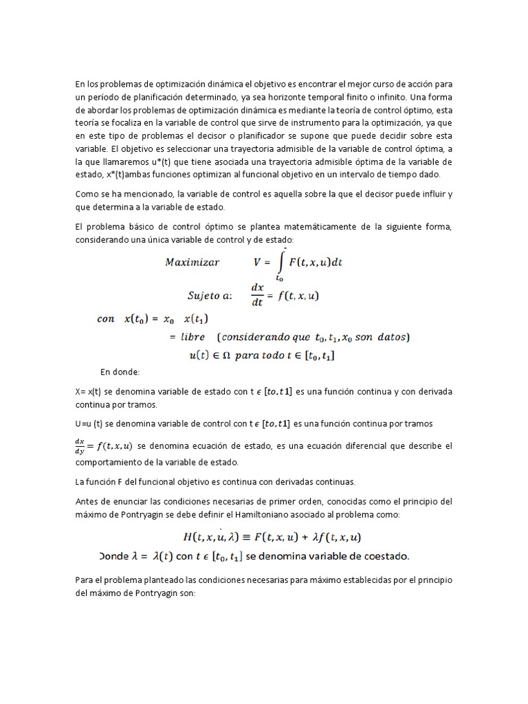 Control Optimo | PDF | Ecuaciones | Optimización Matemática