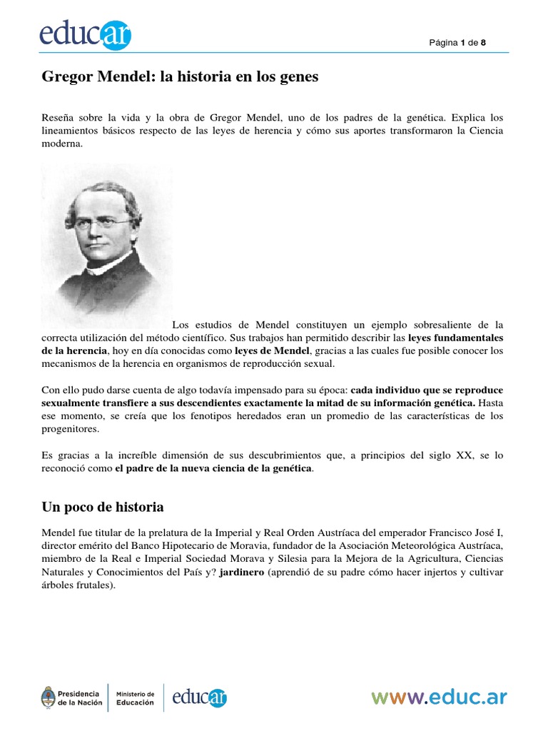 Gregor Mendel La Historia en Los Genes | PDF | Dominancia (Genética ...