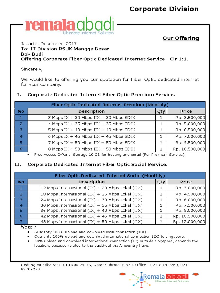 Offering Corporate Fiber Optic Dan Pipe Dedicated Internet Symmetric ...