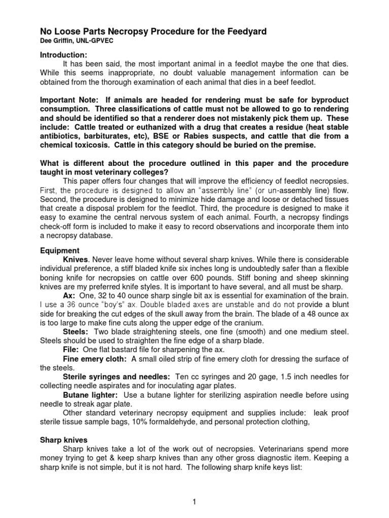 2.5. Necropsy Procedure | PDF | Knife | Abdomen