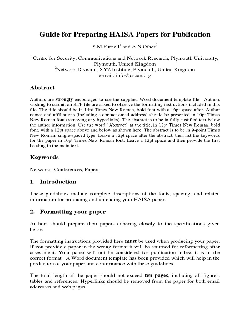 HAISA-Formatting Guidelines | PDF | Page Layout | Graphic Design